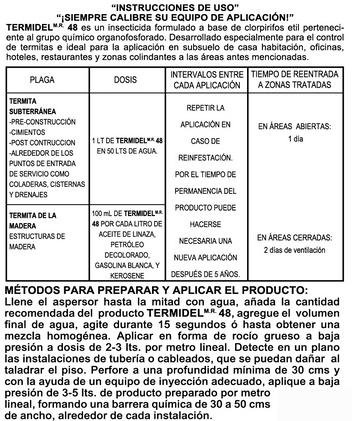 INSECTICIDA TERMIDEL 48 (Clorpirifos 48%) – Tienda Urban Green